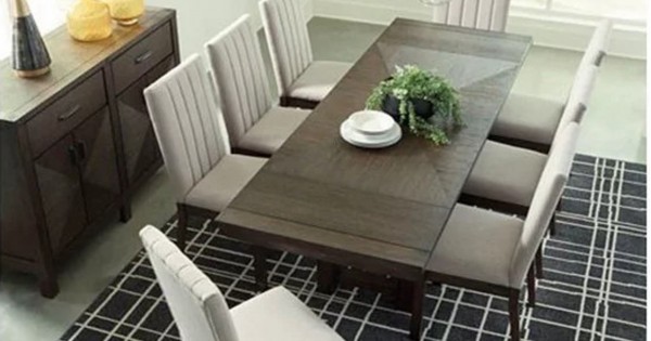 D748 - Dellbeck Dining Table Set 10 Pieces (1 Extendable Table - 8 ...