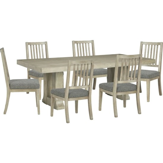 D756 - Hennington Jeu de Salle à Manger 7 Pièces (1 Table Rectangulaire - 6 Chaises Latérales ...