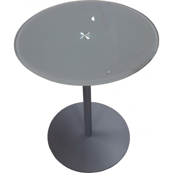 Shobal - Table Basse en Verre - Gris