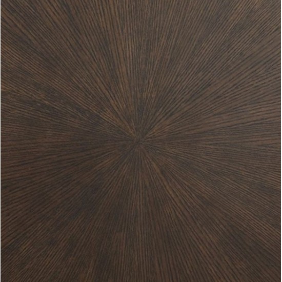 T185-8 - Brazburn Table de Cocktail Ronde - Brun Foncé/Or par Ashley ...